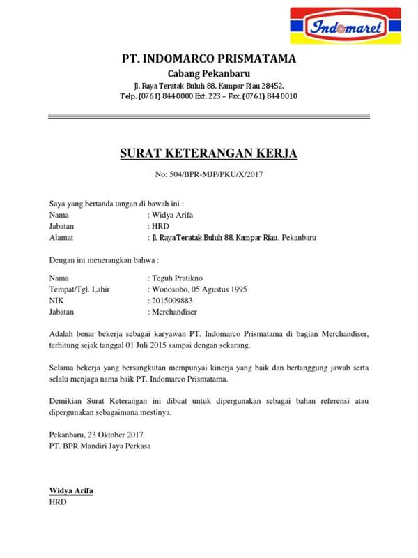 14 Contoh Surat Referensi Kerja untuk Berbagai Tujuan 14 Contoh Surat Referensi Kerja untuk Berbagai Tujuan